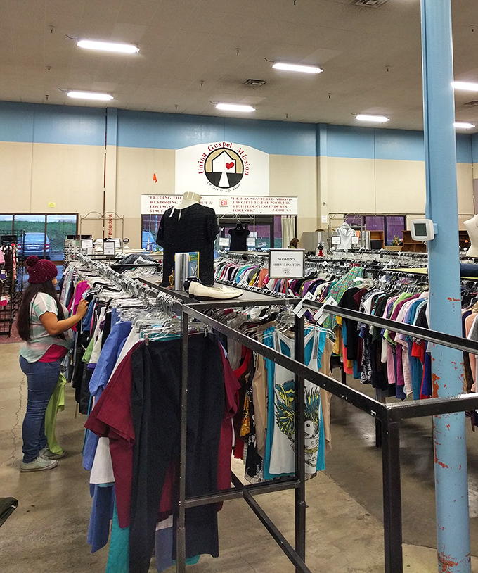 Rows upon rows of clothing options where fashion gets a second chance. One person's "not anymore" becomes another's "just what I was looking for!"