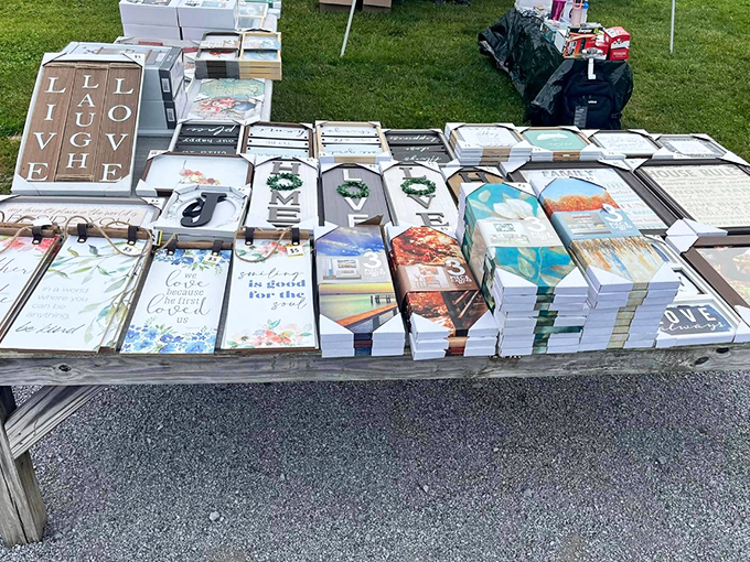 Inspirational signs and farmhouse decor that Joanna Gaines would frantically text her assistant about. "Live, Laugh, Love" and all its philosophical cousins.