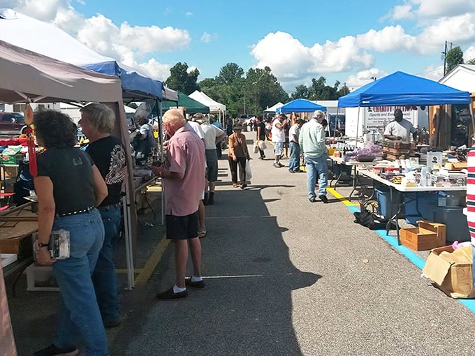 At 8th Ave Flea Market, one person's garage cleanout becomes another's jackpot. That blue bicycle is calling someone's name!