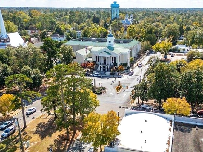 "Aiken's stately courthouse stands proud amid a sea of green. That cupola has been keeping watch over the town longer than anyone can remember."