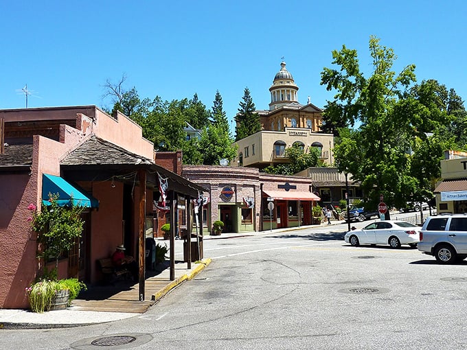 Auburn's classic Main Street offers a perfect small-town stroll. The only gold I'm finding is in these beautiful historic storefronts.