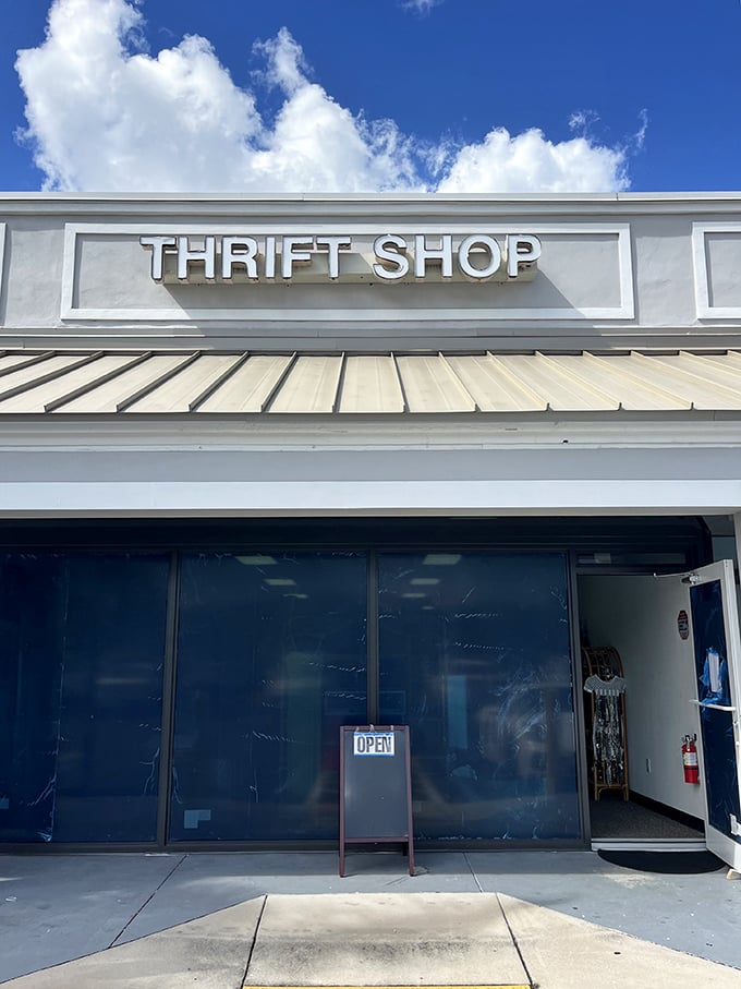 Simple sign, extraordinary finds inside. The place where "just browsing" turns into "I need another shopping cart!"