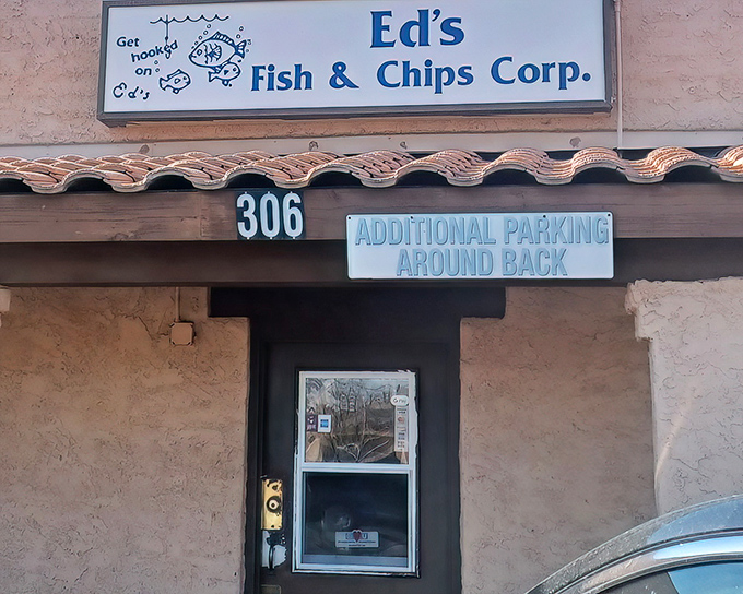 Ed's Fish & Chips doesn't need fancy signage to lure you in&mdash;just the promise of perfectly crispy fish that would make the British proud.