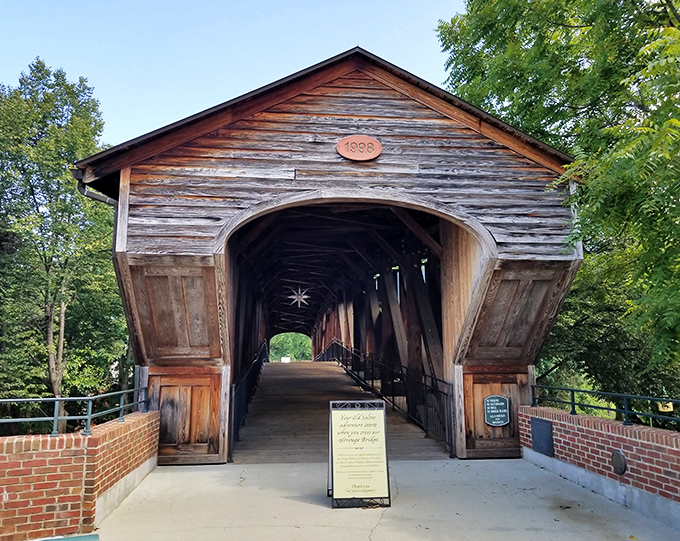 Old Salem's 1998 bridge proves good design never goes out of style. History with modern safety features&mdash;the best of both worlds!