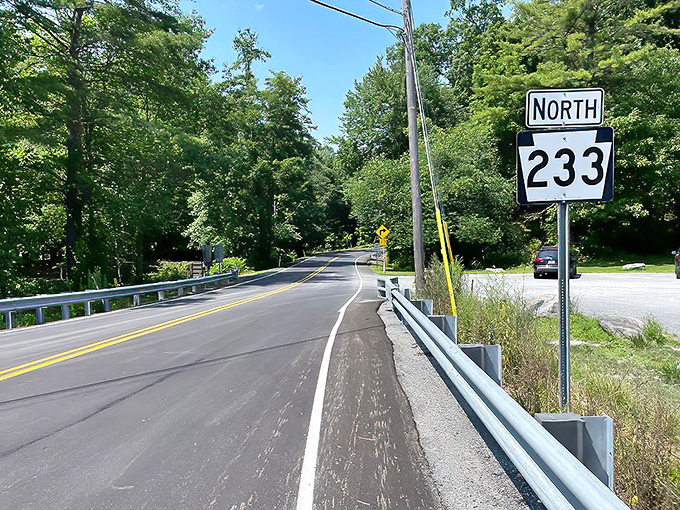 Route 233 winds through Pennsylvania like a ribbon of possibility. Even the road sign seems to be enjoying the view!