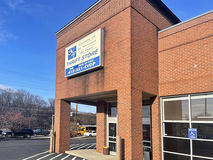 The Society of St. Vincent de Paul's brick facade has that classic Pittsburgh charm. Inside this unassuming building lies a universe of unexpected finds.
