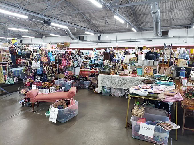 Pink couch, clear conscience! Tiffin's indoor market proves secondhand shopping is the guilt-free way to redecorate.