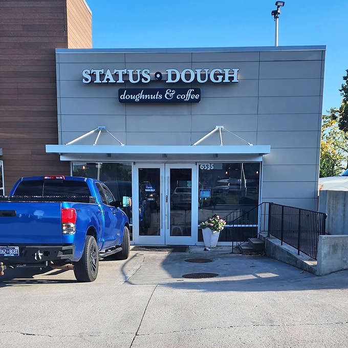 Status Dough's sleek exterior hides Knoxville's most sophisticated donut experience. It's not just breakfast—it's an architectural statement.