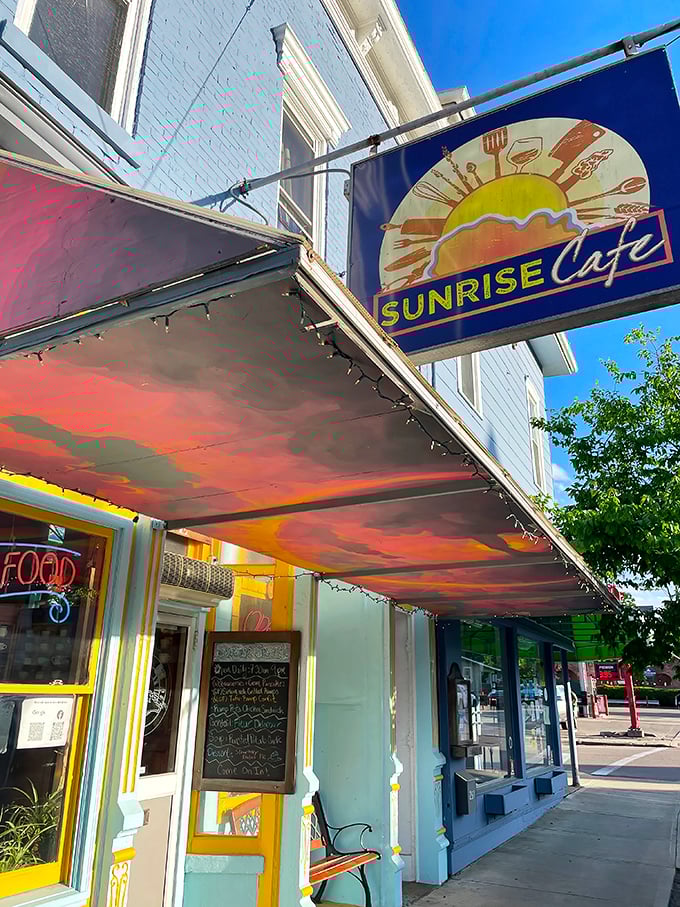 That vibrant sign captures the essence of morning optimism. A sunny promise of good things on your plate!