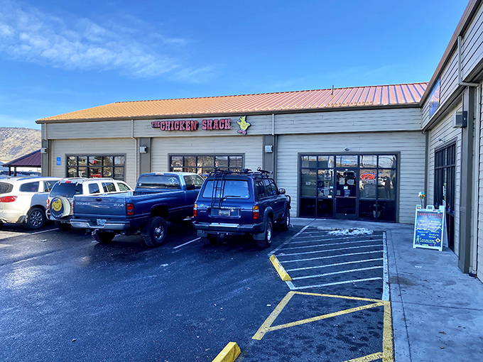 The Chicken Shack's simple exterior in Klamath Falls is like a book with a plain cover but an amazing story inside.