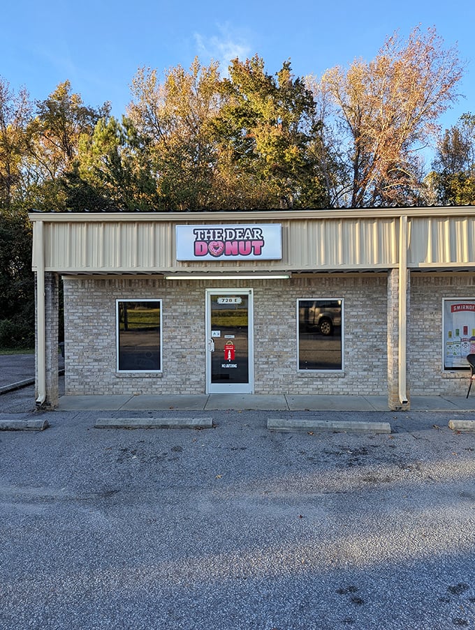 Simple brick exterior that lets the donuts do all the talking &ndash; exactly as it should be. 