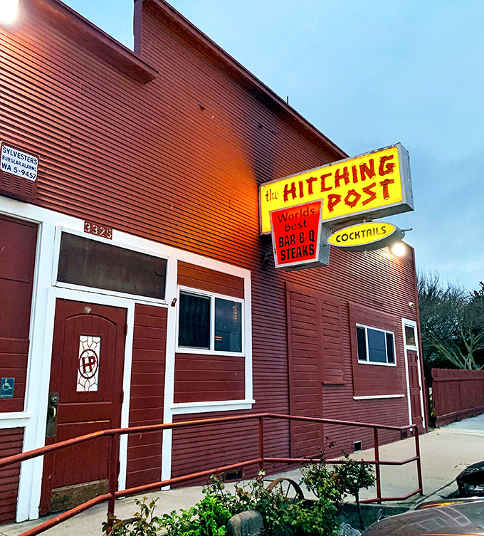 That vintage neon glow has been guiding hungry travelers to tri-tip heaven since your parents were dating. P