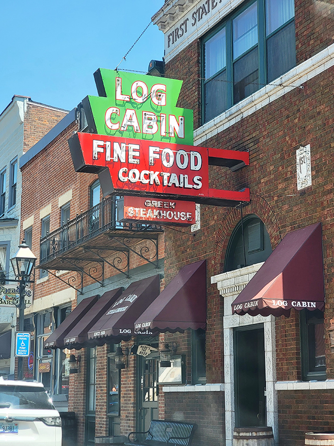 That vintage neon sign has been guiding hungry travelers for decades. Follow it to steak happiness!