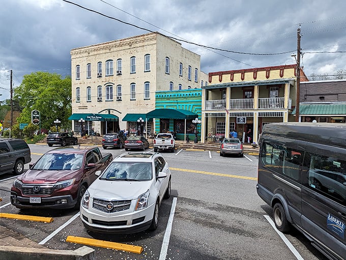 Warm Springs' town square comes alive during market days, where community happens naturally and strangers quickly become friends.