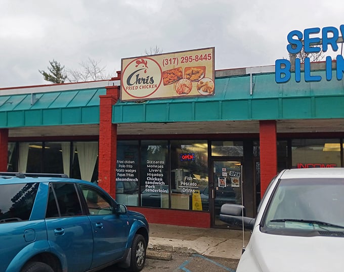 The sign says it all at Chris Fried Chicken. When you focus on doing one thing perfectly, you don't need flashy decorations.