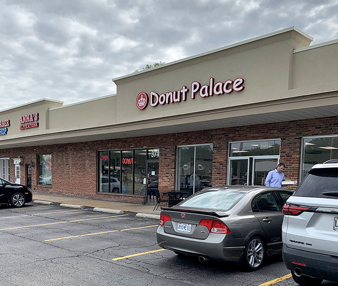 Brick facade, royal treats. Donut Palace proves you don't need a castle to serve pastries worthy of a king's breakfast table.