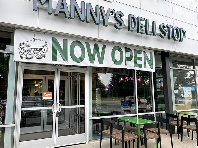 Those green outdoor tables aren't just seating &ndash; they're front-row spots to the best sandwich show in Willow Grove.