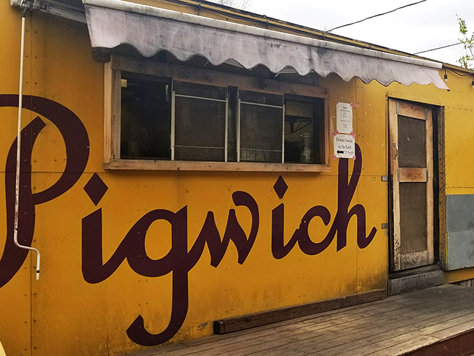 This cheerful yellow building isn't compensating for anything &ndash; Pigwich's vibrant exterior perfectly matches the bold flavors waiting inside.
