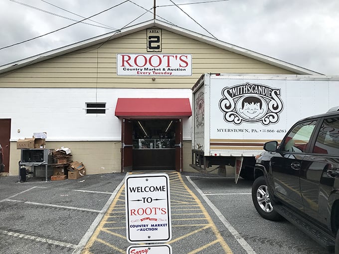 History and bargains under one roof! The iconic Roots Country Market sign welcomes shoppers to this Pennsylvania institution. 