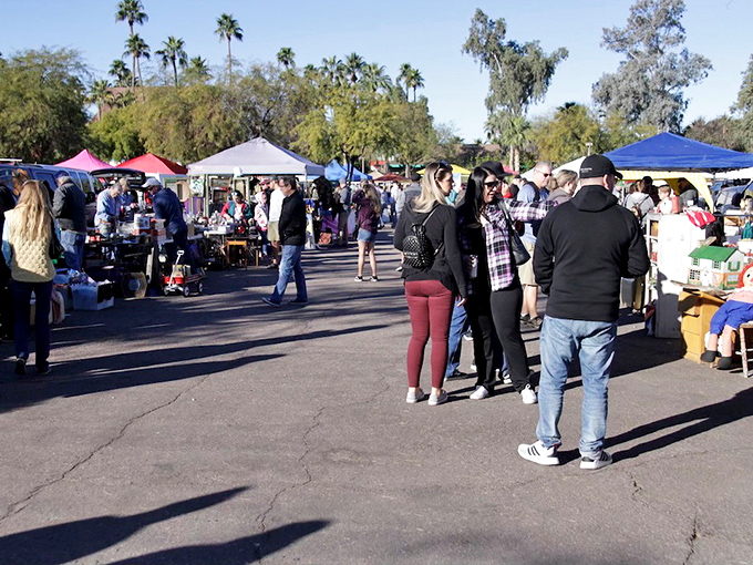 Bargain hunters' paradise under open skies! Thieves Market's colorful vendor displays create a patchwork quilt of possibilities for the savvy shopper.