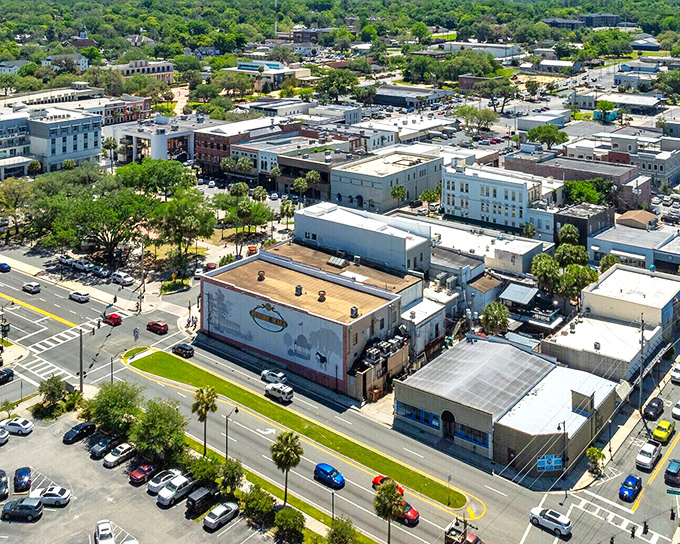 Ocala's downtown from above reveals the perfect balance of urban planning and Florida greenery&mdash;a concrete jungle that remembers it's in a jungle.