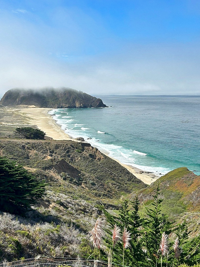 The coastline unfurls like nature's greatest hits album, with fog-kissed headlands, pristine beaches, and the kind of blue water that redefines the color itself.