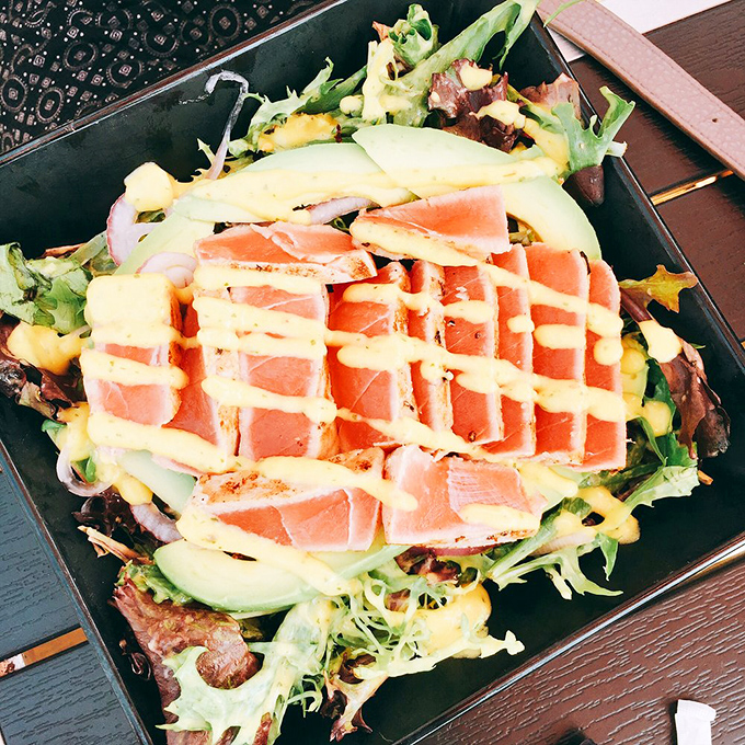 This isn't just a salad&mdash;it's a color wheel of nutrition where seared ahi tuna plays the starring role in this edible art piece.