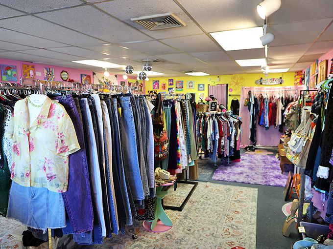 Fashion archaeology at its finest. Each rack reveals another layer of style history waiting to be rediscovered and reworn.