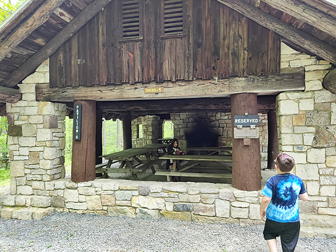 Stone pavilions that have weathered decades still offer the perfect frame for family memories.