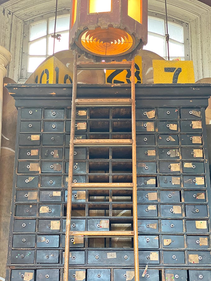 This magnificent drawer unit once organized someone's professional life. Now it waits to become the conversation piece your boring modern office desperately needs.