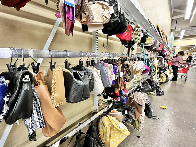 Handbag heaven for the fashion-forward bargain hunter. From work totes to evening clutches, yesterday's splurges become today's steals in this accessories wonderland.