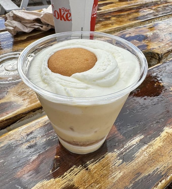 Banana pudding with a cookie crown&mdash;the dessert equivalent of a standing ovation after an already spectacular meal.