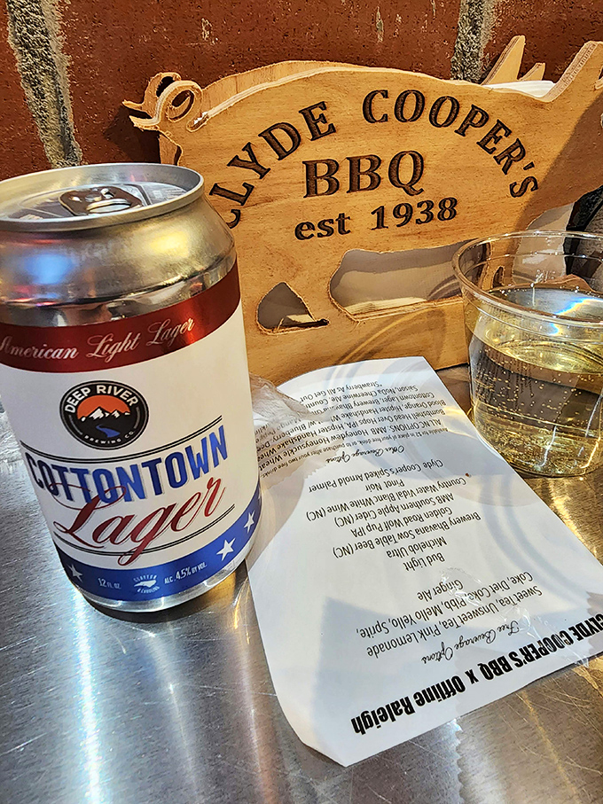 Nothing complements Carolina barbecue quite like a local brew. This Cottontown Lager is the liquid equivalent of a perfect supporting actor.