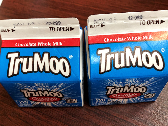 TruMoo chocolate milk: the sophisticated beverage choice for discerning burger aficionados who know that some pairings are simply destiny. 