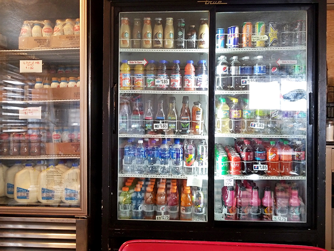 The beverage cooler at Joe's offers the perfect liquid companions for your donut adventure&mdash;because even superheroes need sidekicks.