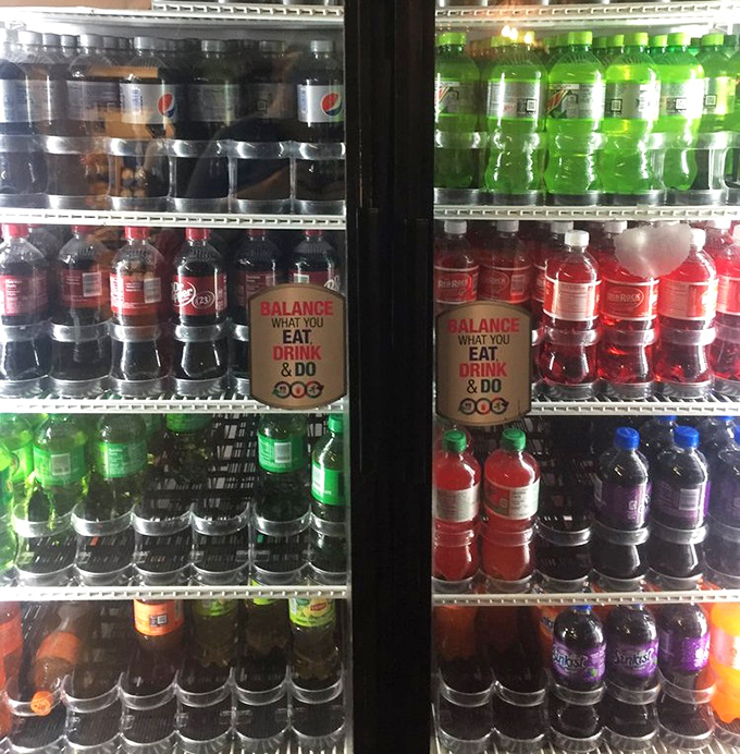 The drink cooler&mdash;where sweet tea and sodas await to cool the fire of that vinegar sauce. Barbecue's perfect liquid companions stand at attention.