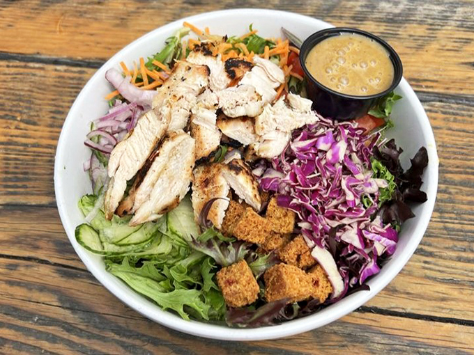 Even the salads at Walter's mean business. This isn't "diet food" &ndash; it's a legitimate contender that happens to include vegetables.