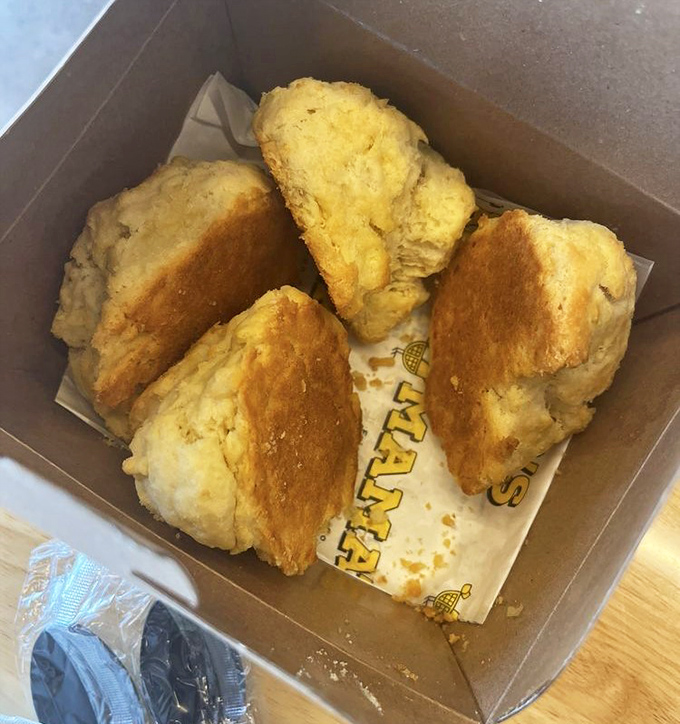 These aren't just biscuits; they're buttery clouds of happiness that make you question every other biscuit you've ever eaten. Carb-counting stops at Mama's front door.