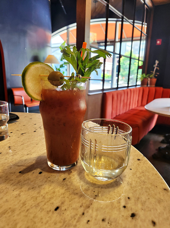 The Bloody Mary arrives like a botanical garden in a glass&mdash;garnished, spiced, and ready to turn your brunch into an event worth documenting.