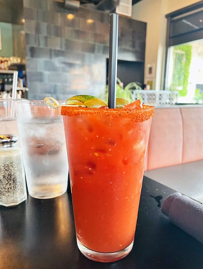 A Bloody Mary that doubles as a meal, with enough spice to wake you up but not so much that you'll regret your life choices.