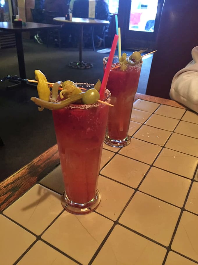 These Bloody Marys aren't just drinks&mdash;they're meals unto themselves, garnished with enough pickled vegetables to count as your daily serving.