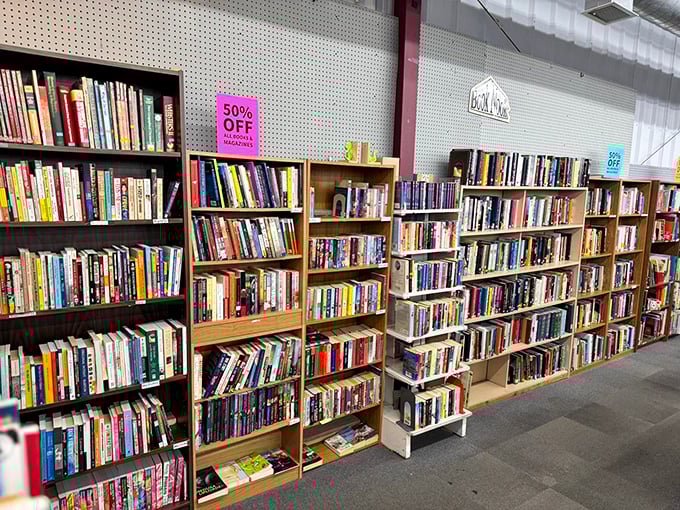 The book section rivals small-town libraries, offering literary adventures for less than the price of a fancy coffee.