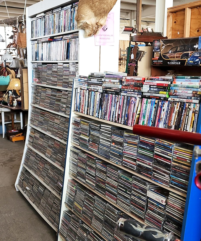 Physical media paradise! Before streaming existed, these plastic discs were how we binged shows—one DVD at a time.