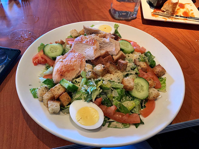 Who says salads can't be exciting? This plate proves greens can hang with the breakfast heavyweights when dressed properly.