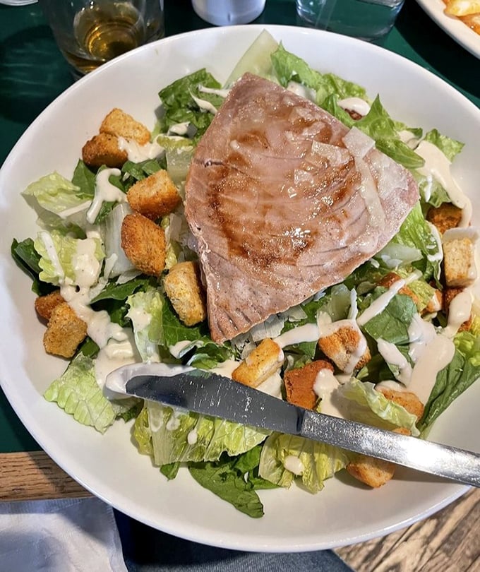 This Caesar salad with seared ahi tuna is the ocean-meets-garden collaboration nobody asked for but everyone needs in their life. 