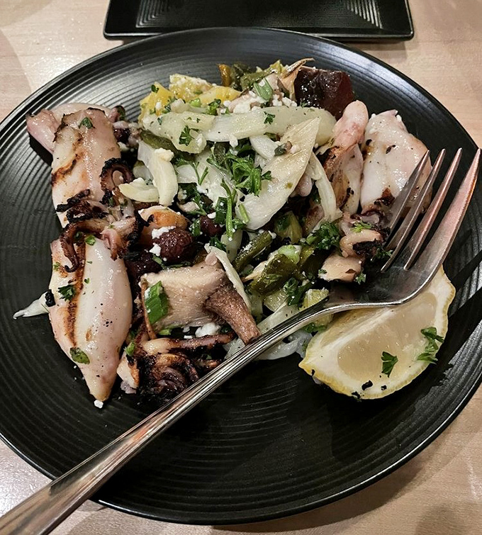 Calamari that's never seen the inside of a fryer basket. This sophisticated salad proves that squid deserves better than its usual breaded fate.