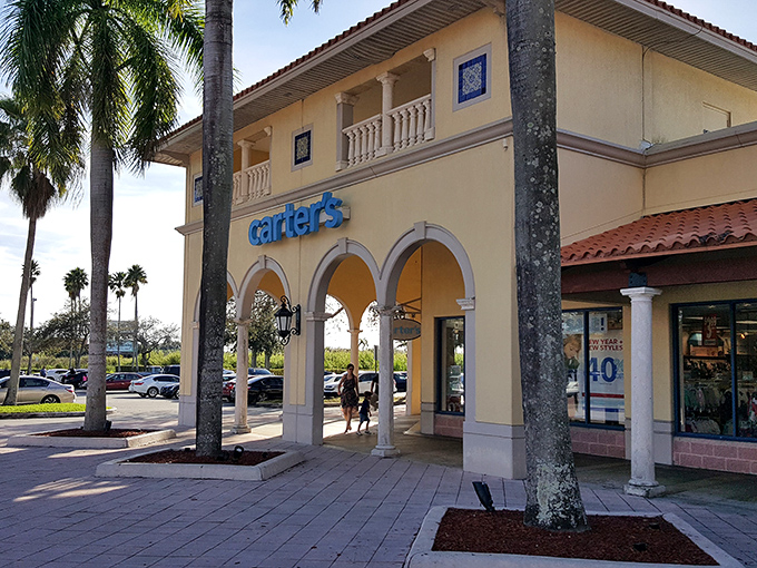 Carter's brings pint-sized fashion to paradise. Those arched entryways practically whisper, "Your grandkids need matching vacation outfits."