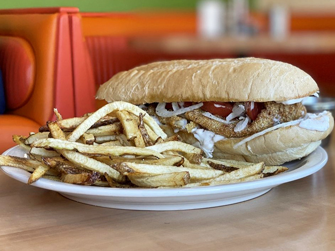 This sandwich and fries combo isn't just lunch&mdash;it's therapy on a plate. The kind of meal that makes you forget about your inbox for a while.