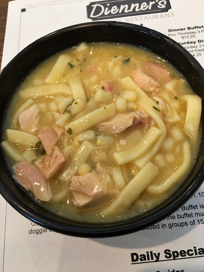 Chicken noodle soup that could cure whatever ails you&mdash;thick noodles swimming alongside generous chunks of chicken in a broth that's liquid gold.