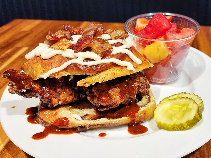 A chicken sandwich that's dressed better than most people at a wedding&mdash;crispy, saucy, and ready for its close-up on any food magazine cover.